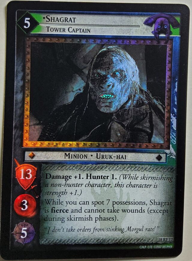 Shagrat, Tower Captain (18RF17) - LOTR-TCG Wiki